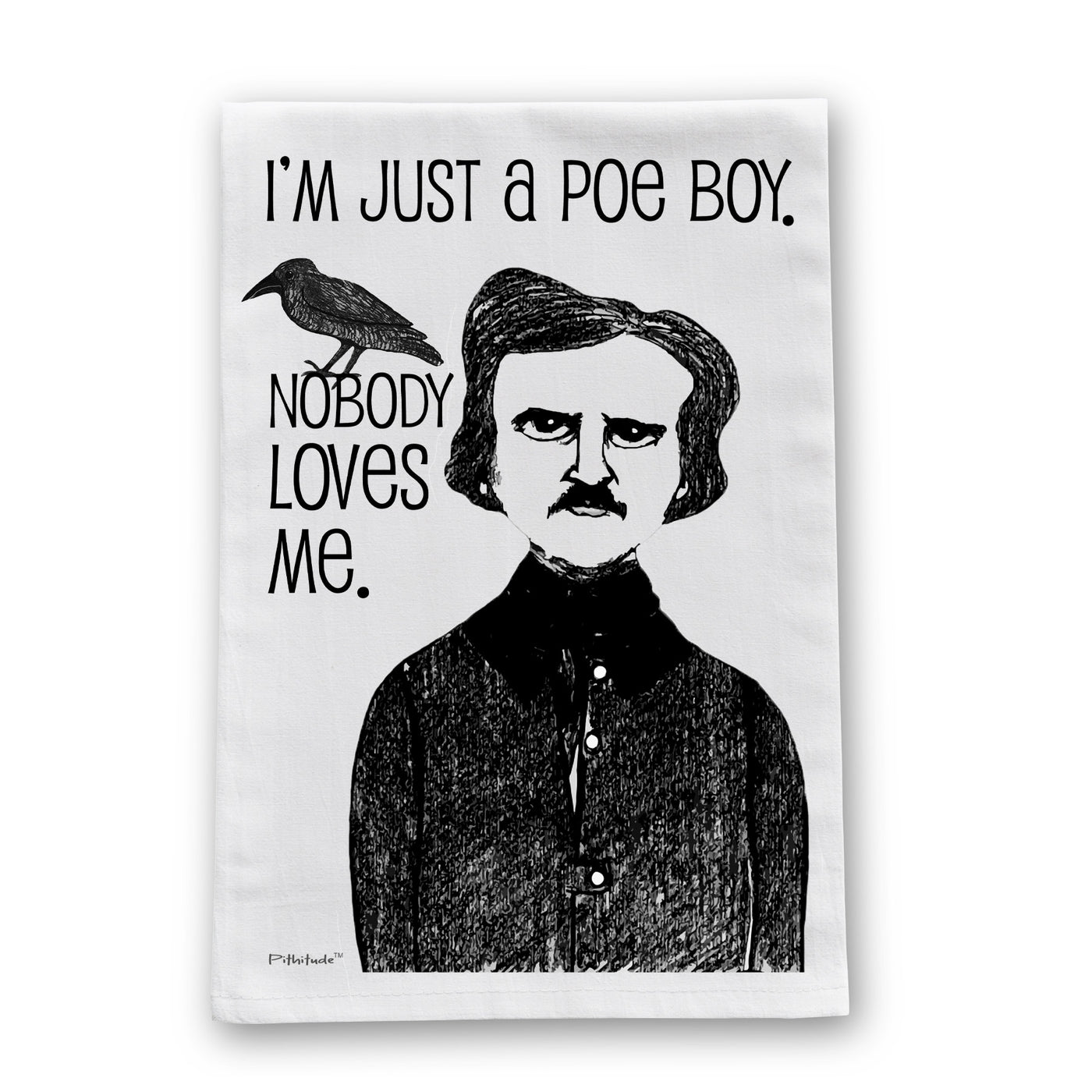 Poe Boy Flour Sack Dish Towel